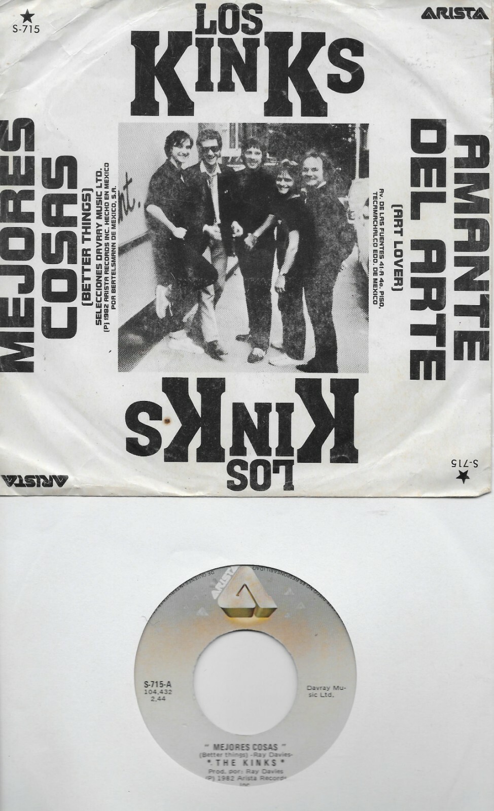 THE KINKS Better Things / Art Lover rare MEXICO Import 45 with ...