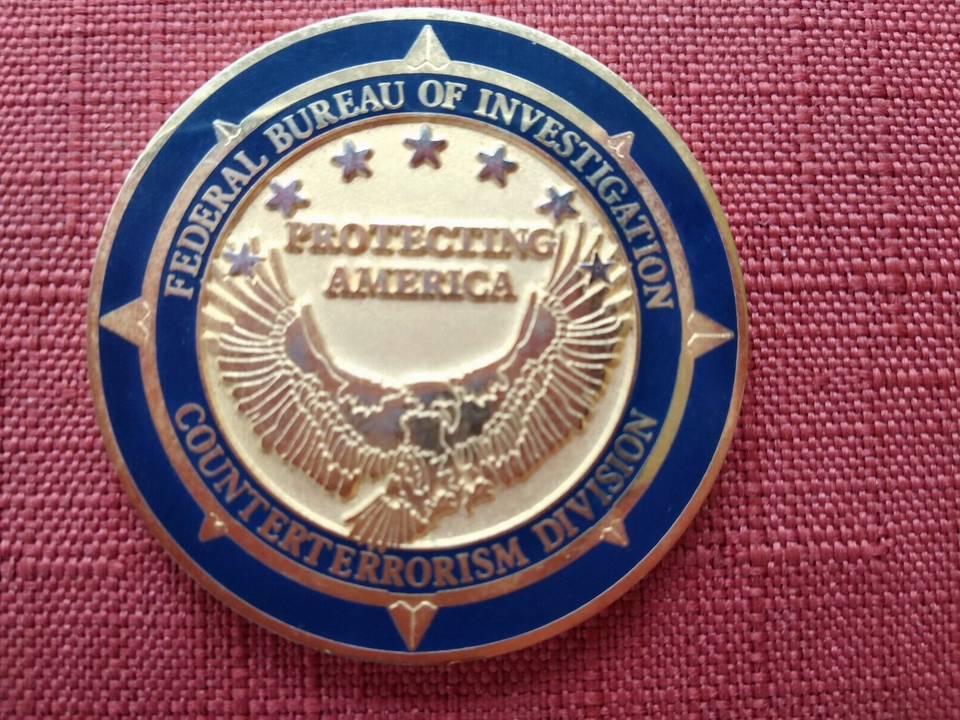 DEPARTMENT OF JUSTICE, FEDERAL BUREAU OF INVESTIGATION CHALLENGE COIN ...