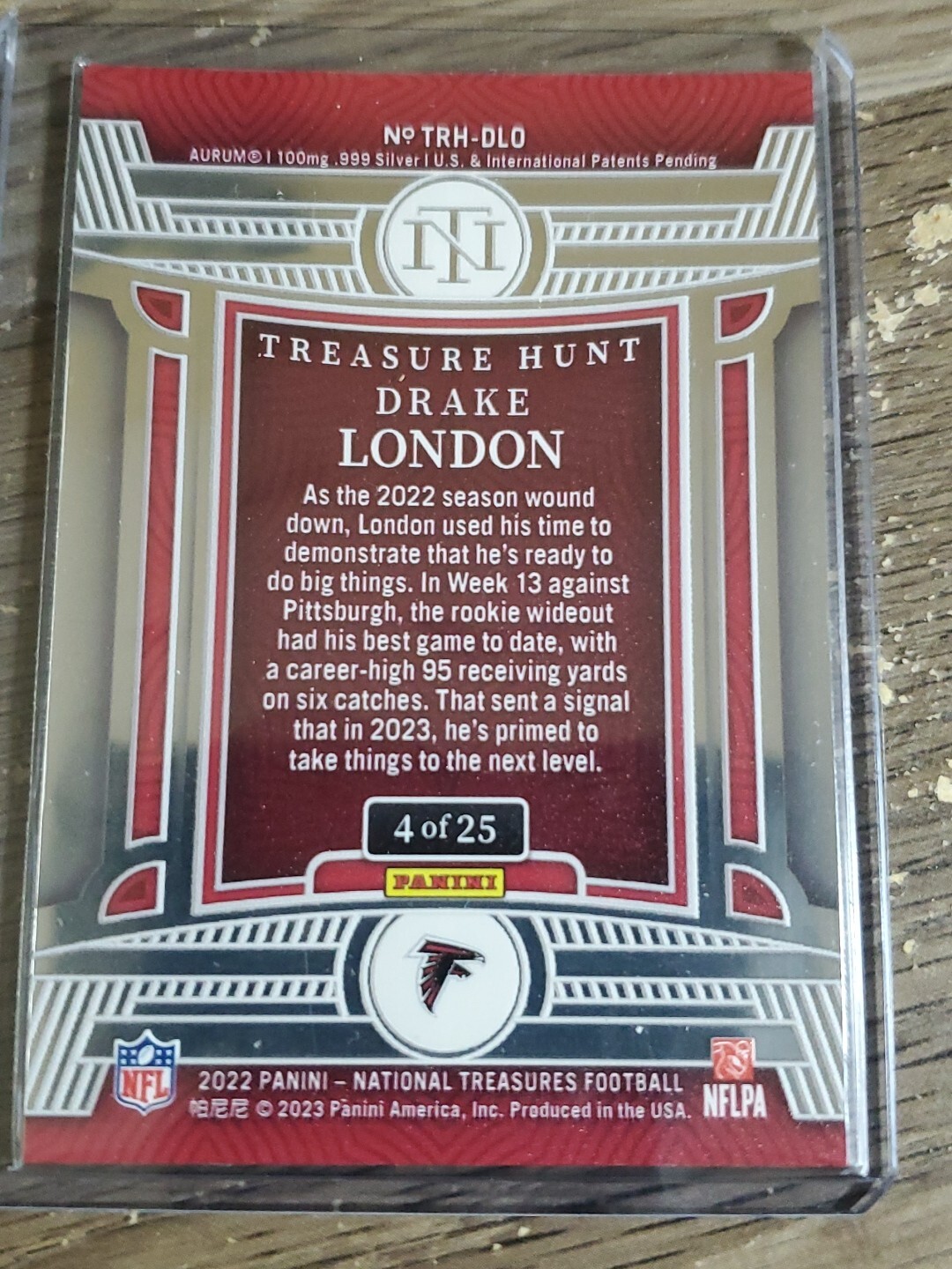2022 National Treasures Drake London RC Treasure Hunt /25 AG Fine ...