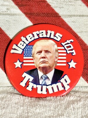 Donald Trump 2020 "Veterans for Trump" Political Pin-Back Button - 2.25 ...
