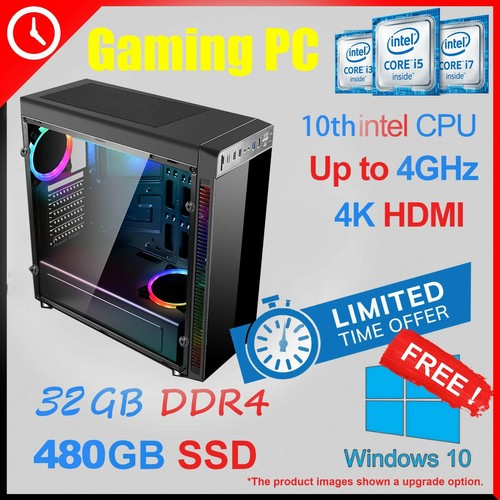 Intel 10th Gen Computer 16g SSD Home Office & Gaming Desktop PC Win 11 ...