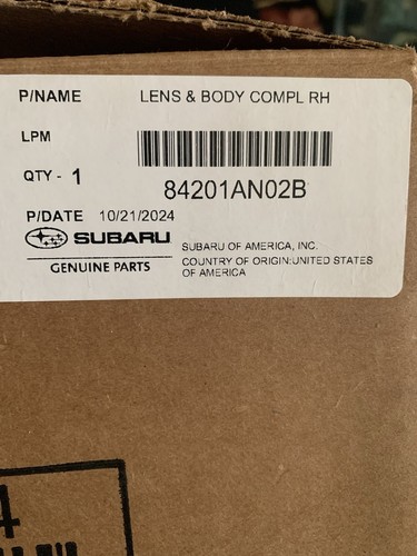 Genuine OEM Subaru Outback 2020-2025 Right Tail Lamp 84201AN02B Chipped ...