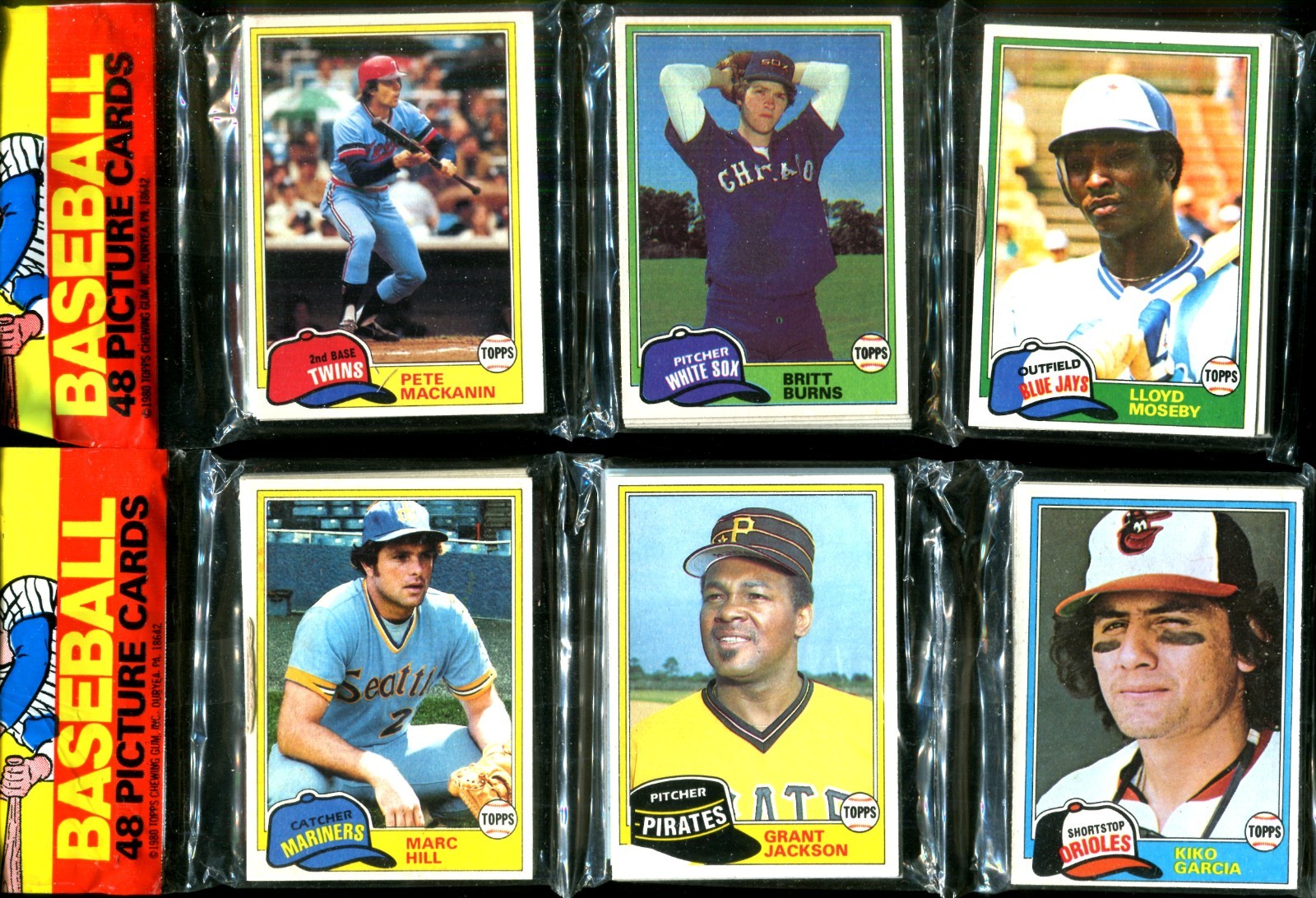 1981 Topps Baseball Rack Packs With 48 Cards Lot Of 6 Unopened And ...