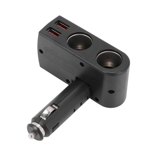 2 Usb Supply + Dual Plugs Car Lighter Extender Splitter Car-Styling ...