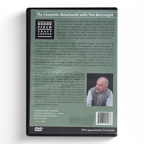 Brookfield Craft Center THE COMPLETE METALSMITH with Tim McCreight DVD ...