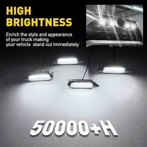 4x Smoke White LED Front Grille Light Fit 2024-2025 Tacoma TRD Sport ...