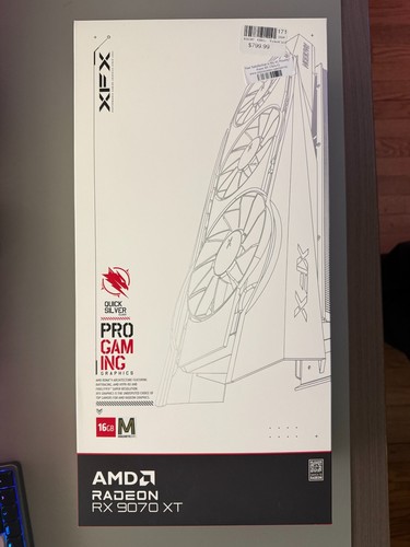 XFX PRO Quicksilver AMD Radeon RX 9070XT White Gaming Edition 16GB ...