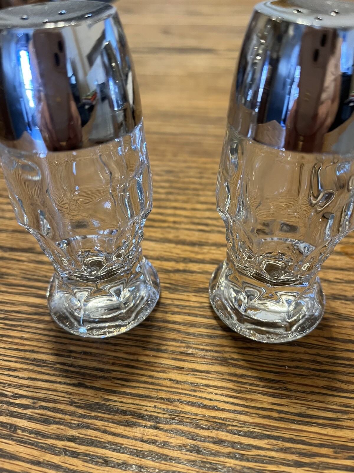 VINTAGE ANCHOR HOCKING SALT AND PEPPER SHAKER SET ~ CLEAR GLASS ...