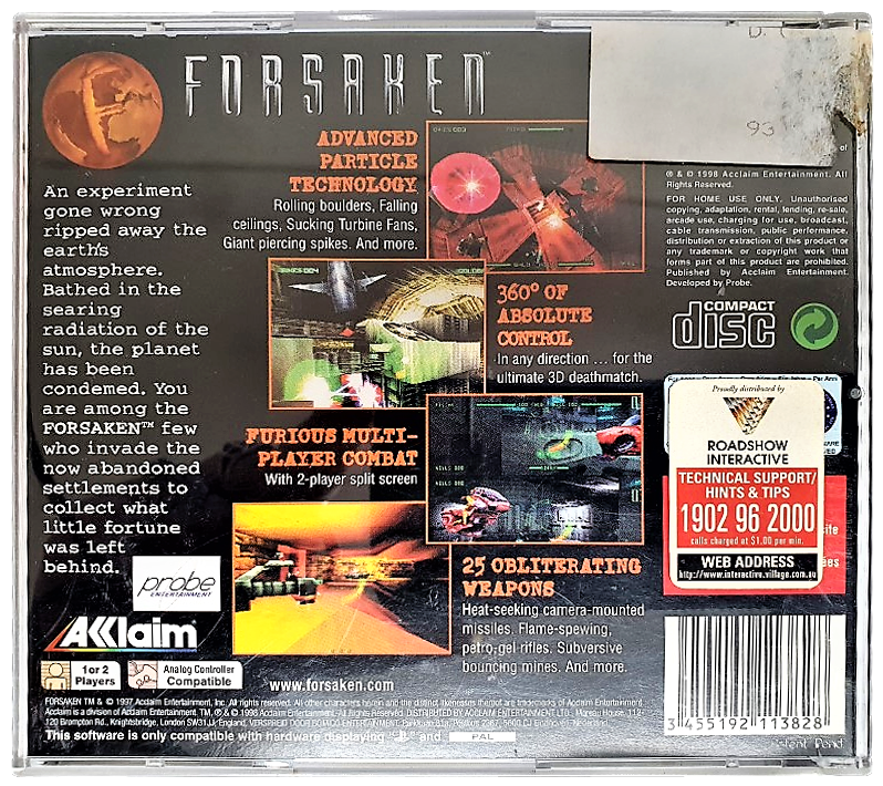 Forsaken PS1 PS2 PS3 PAL *No Manual* | eBay