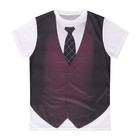 Men's 3D Printed Casual Shirt Tuxedo Tops Funny Fake Suit Vest T-Shirt ...