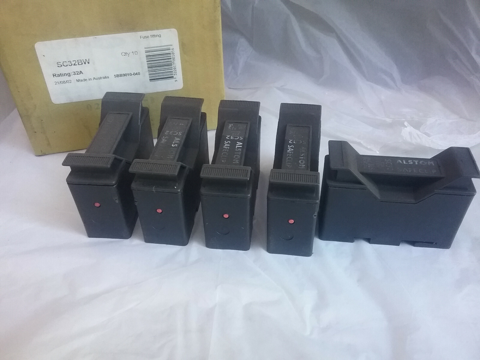 SC32BW, Alston Safeclip Fuse Housing Fitting 32A 550V For NS Fuses (5 ...