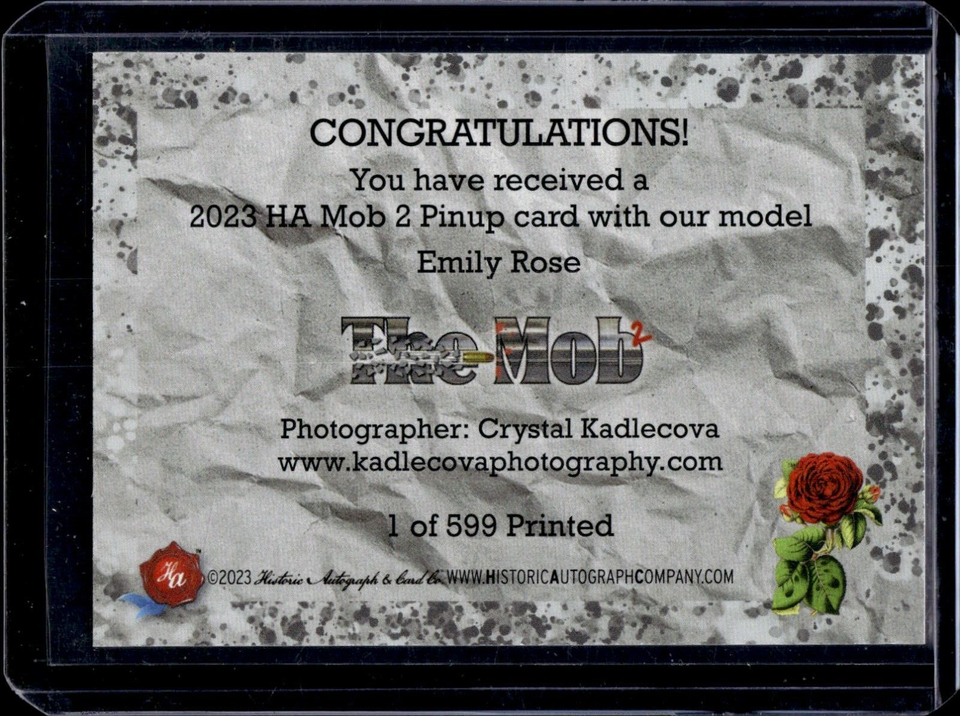2023 Historic Autograph The Mob 2 Pinup Model Emily Rose #/599 | eBay