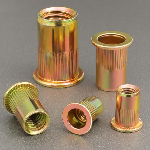 44Pcs M10 Rivet Nut Carbon Steel Zinc Plated Rivnut Threaded Insert Nut ...
