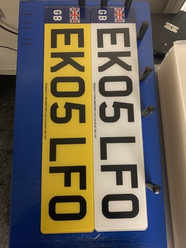 Pair of Standard GB Road Legal Car Reg Registration Number Plates FRONT ...