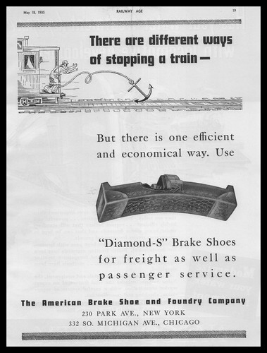 1935 American Brake Shoe Foundry Chicago Railroad Diamond S Brake Shoes ...