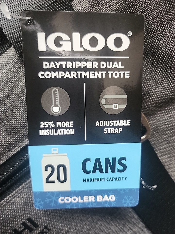 Igloo MaxCold Daytripper Dual Compartment Tote Bag 20 Can Cooler Bag | eBay