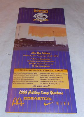 VINTAGE 2001 LSU TIGERS SKIP BERTMAN BASEBALL CAMP BROCHURE | eBay