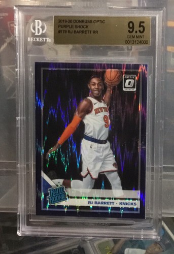 BGS 9.5 2019-20 Donruss Optic BJ BARRETT Purple Shock #178 Rated Rookie Knicks | eBay