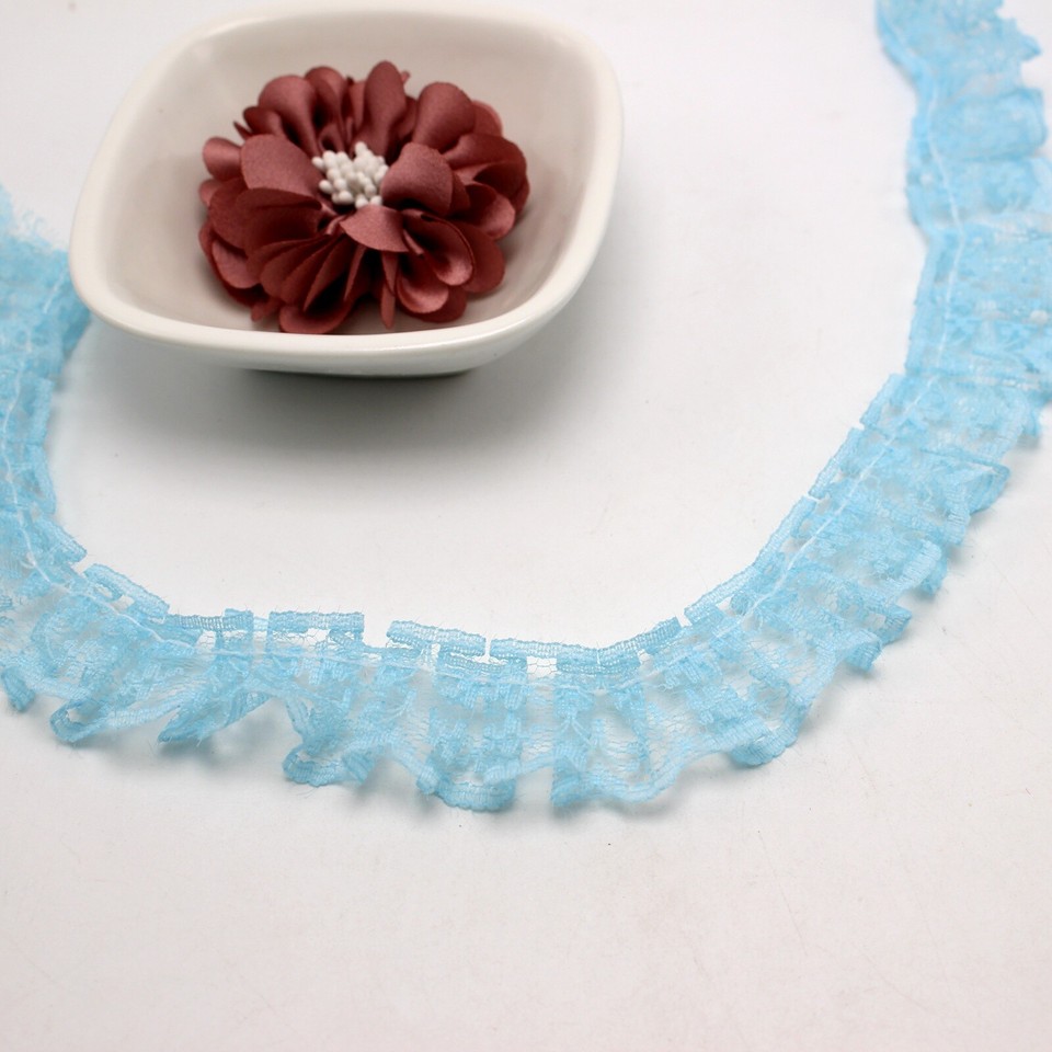 11 Yards Ruffle Unilateral Lace Trim Ribbon - 23mm Wide Sewing Trim for ...