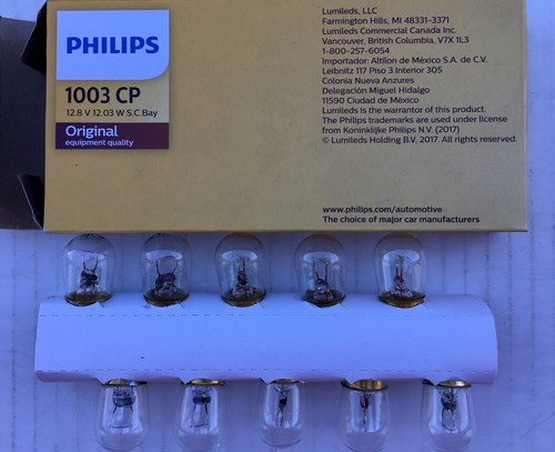 10 Phillips 1003 Cp Original Equipment Automotive Miniature Light Bulbs ...