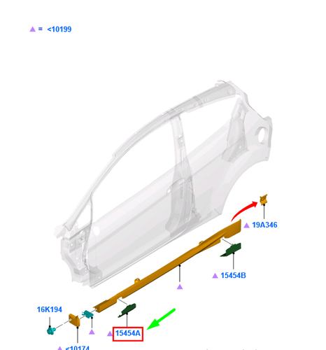 FORD FIESTA MK6 Front Right Side Skirt Jacking Point Cover 1540326 NEW ...