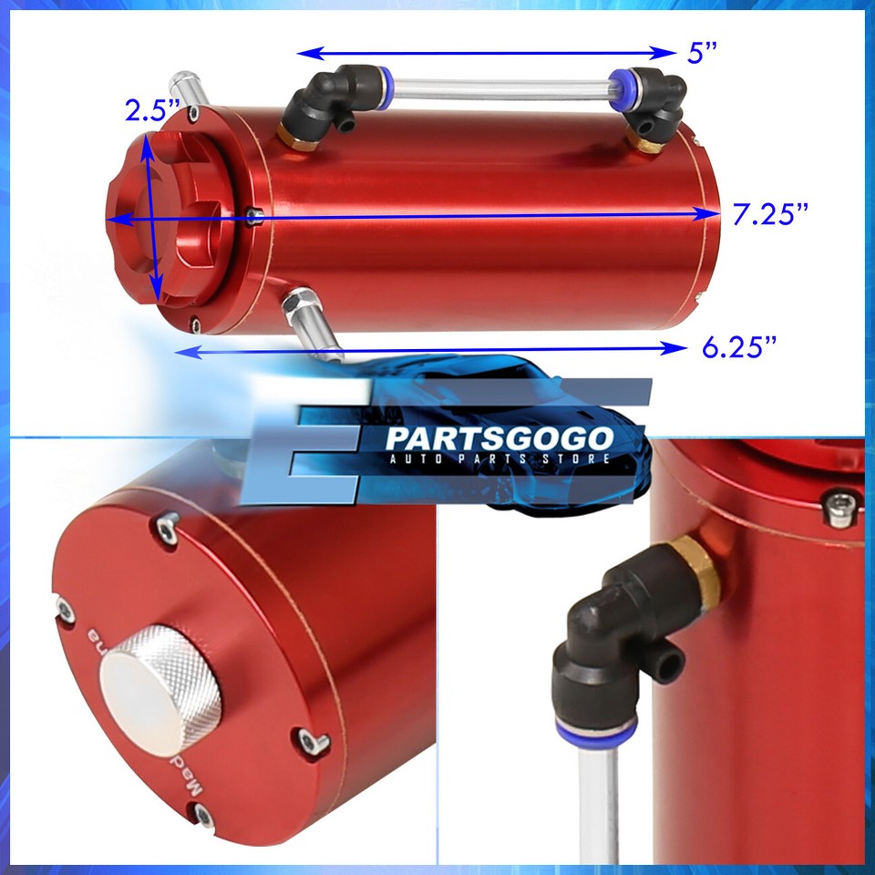 350ML Red Over Flow Overflow Catch Can Tank Radiator Coolant Aluminum ...