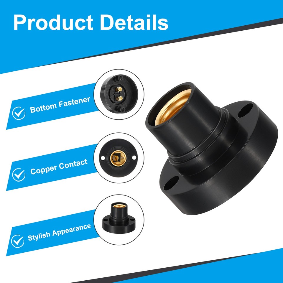 6pcs E14 Bulb Socket Round Screw Base Lamp Holder Light Replacement ...
