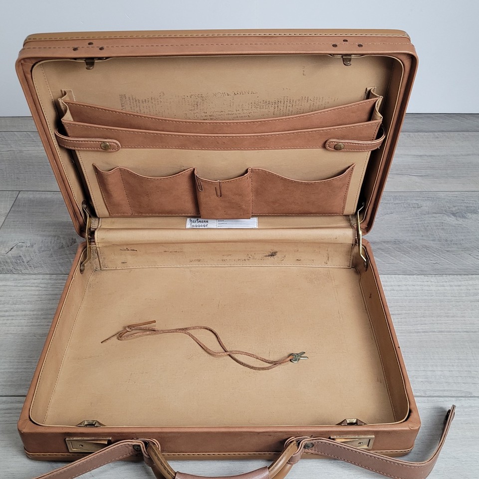 Vintage Hartmann Luggage Belting Leather Brown Briefcase Attaché Case w ...