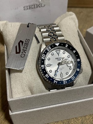 Seiko Men's SSK033K1 5 Automatic GMT Sports Watch, Bi-color Blue and ...