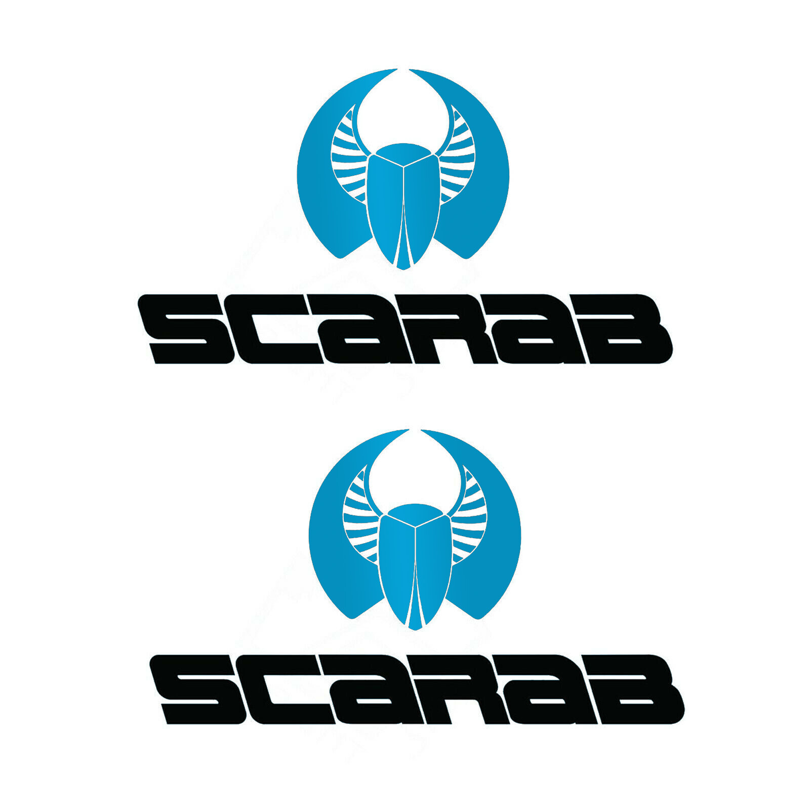 Set of 2 Marine Grade Vinyl Decals fits Scarab Boat Hull. Mailed w ...