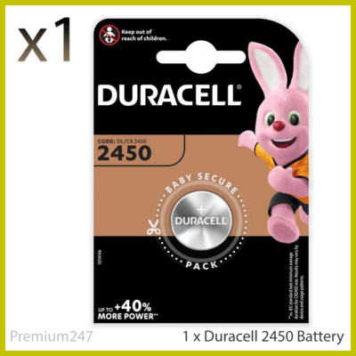Duracell CR2450 3V Lithium Coin Cell Battery 2450 DL2450 K2450L Longest ...