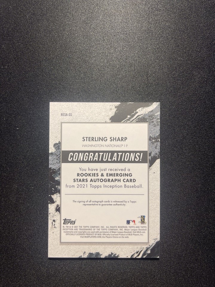 TOPPS INCEPTION STERLING SHARP AUTOGRAPH | eBay