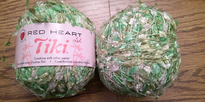 Red Heart Tiki Leaf 3630 Nylon Ball Yarn two skeins | eBay