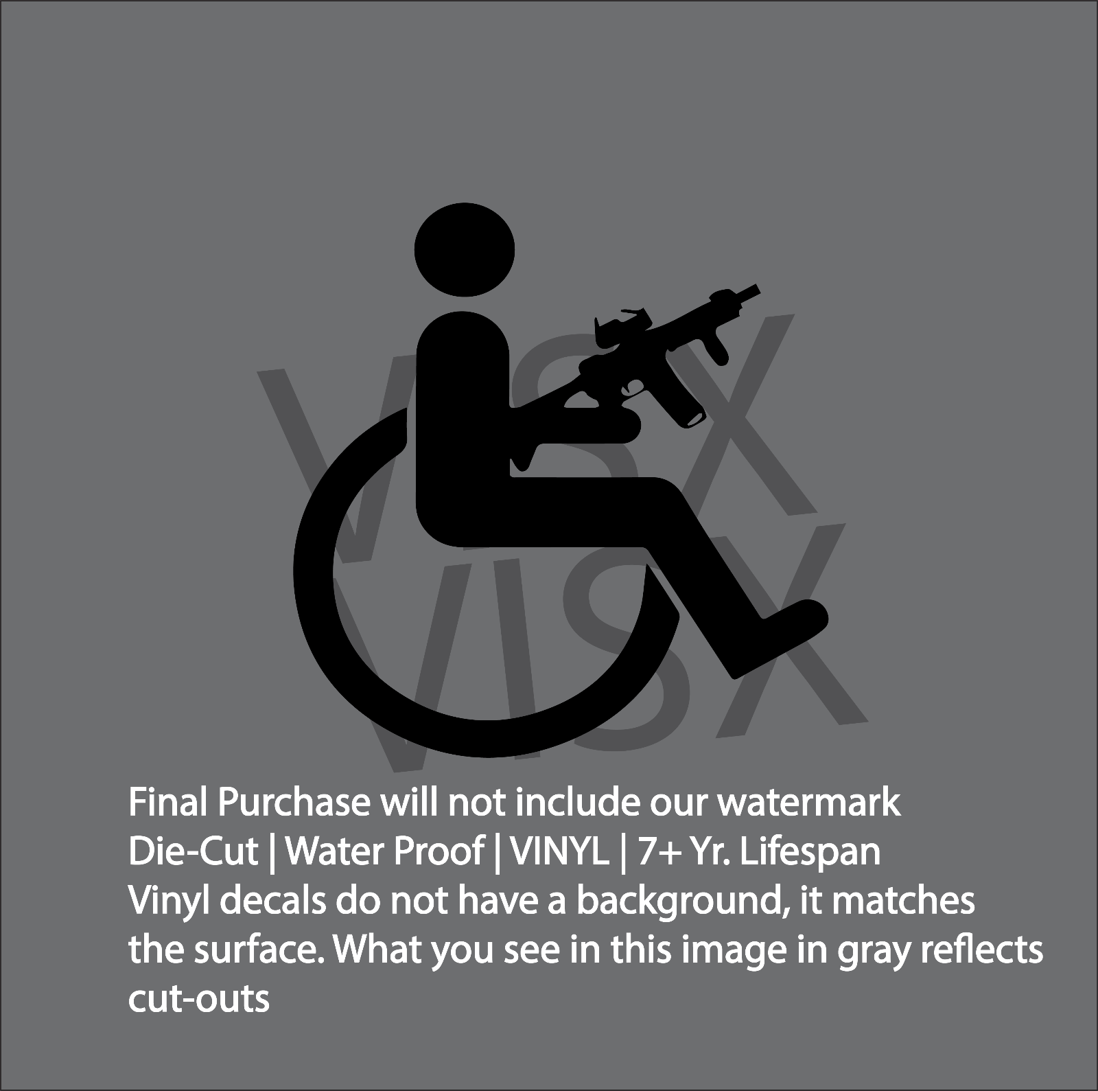 Handicap gun NRA vinyl decal sticker meme JDM 3M control rifle rights ...