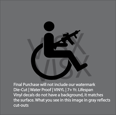 Handicap gun NRA vinyl decal sticker meme JDM 3M control rifle rights ...