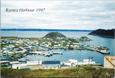 Ramea Harbor 1997, Newfoundland, Canada aerial birds eye postcard (6 ...