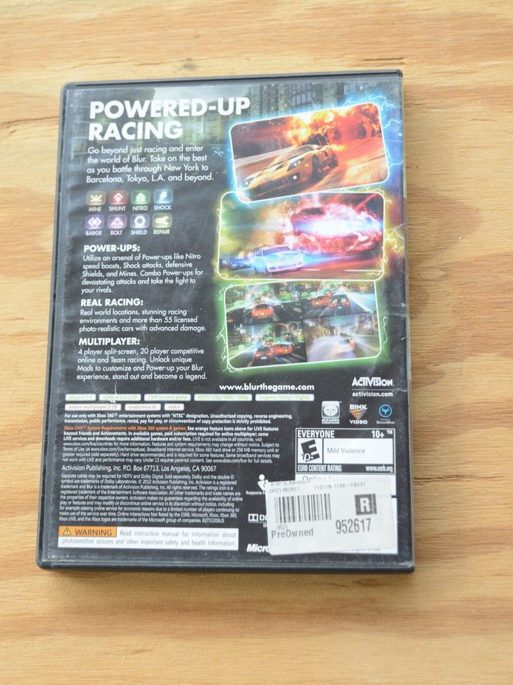 Blur (Microsoft Xbox 360) -With Case No Manual - Tested! | eBay
