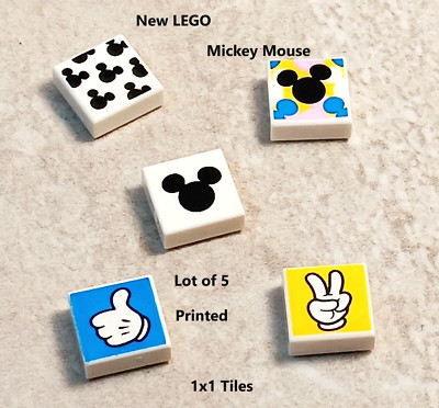 New LEGO Peace Sign MICKEY MOUSE Printed Disney Tiles Parts Silouette ...