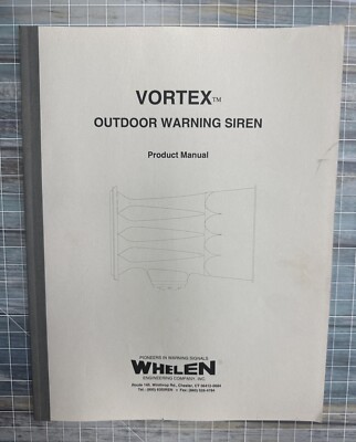 1996 WHELEN Vortex Siren Service/Installation Manual | eBay