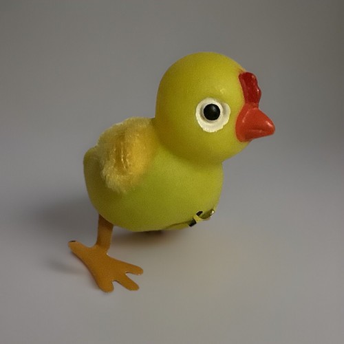 Vintage Japan Easter Wind-up Toy Hopping Yellow Chick Plastic and Metal ...