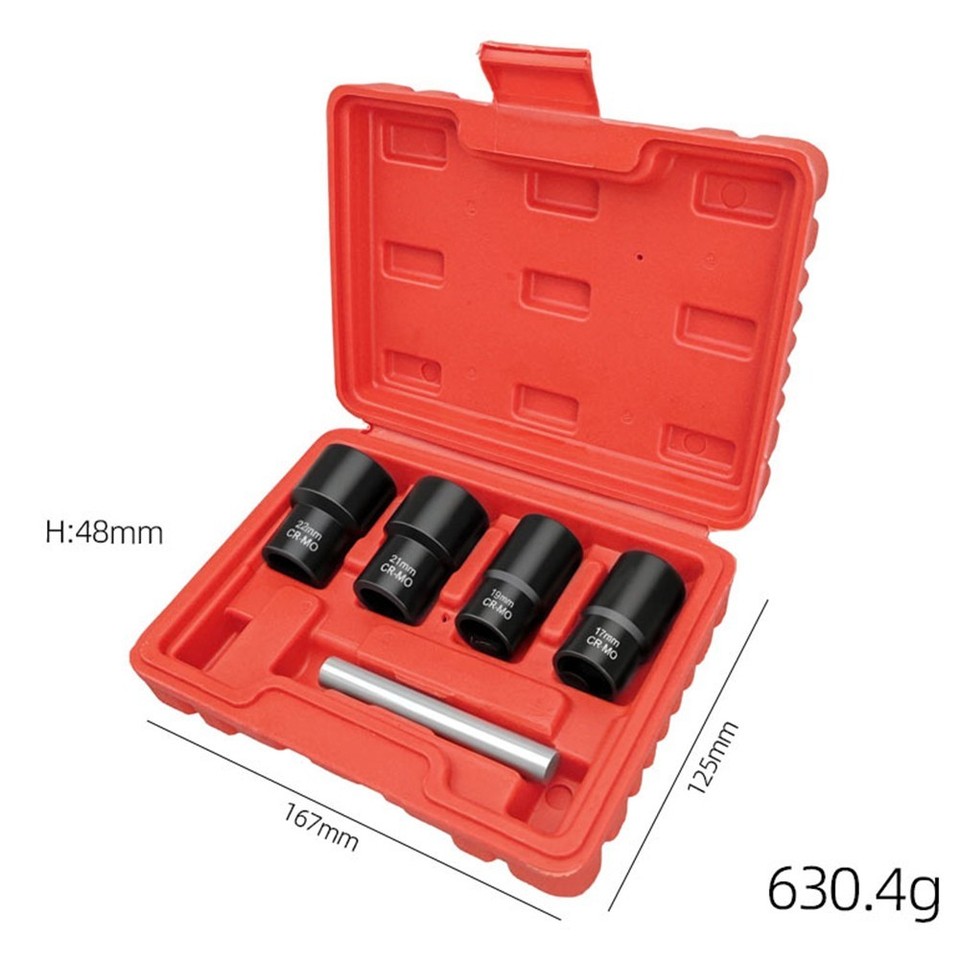 Bolt Nut Remover Extractor Socket Tool Set 17mm to 22mm for 12 Inch ...