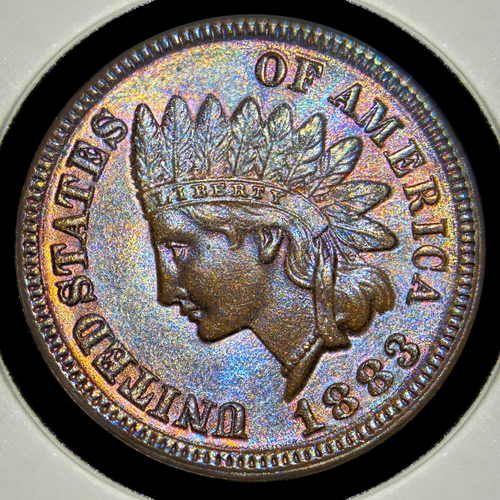 1883 1C Indian Head Cent_SUPERB GEM MSBN_Beautifully Toned, w/ video ...