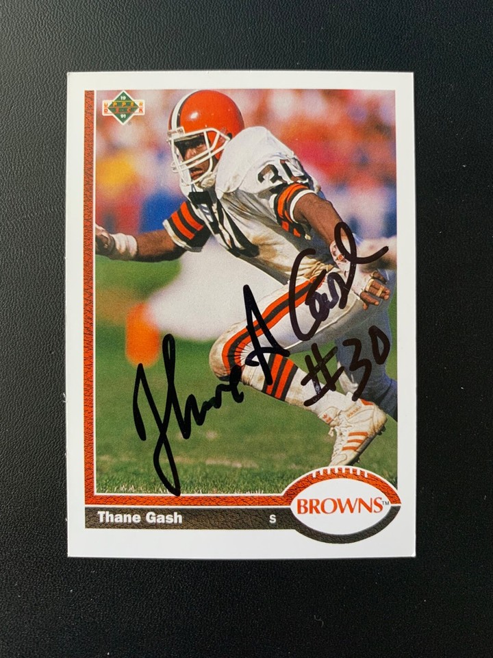 Thane Gash Signed 1991 Upper Deck #224 Card Cleveland Browns Autograph ...