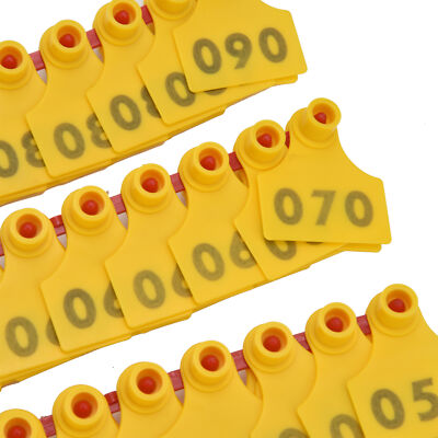(yellow)Ear Tag Number 001-100 Livestock Ear Tag Indispensable For ...