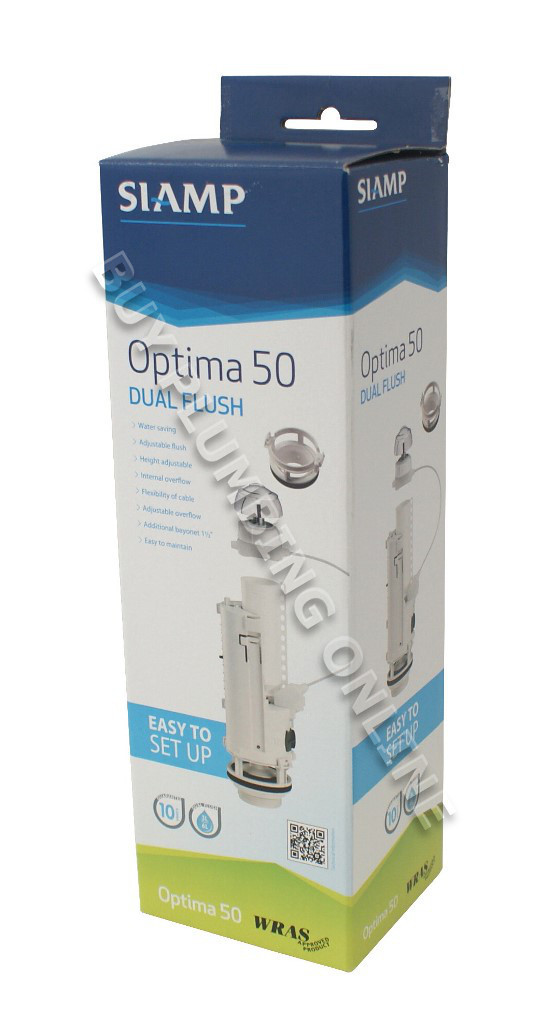 Siamp Optima 50 Cable Operated Dual Flush Valve 2" & 1.1/2" Bayonet ...