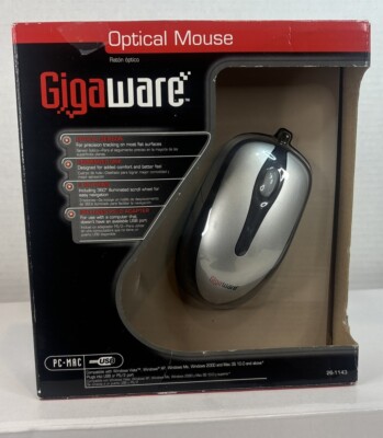 Gigaware Wired Optical Mouse With USB PS/2 Adapter Blue Light Scroll ...