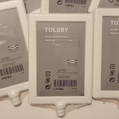 NEW Set of 6 IKEA Tolsby 4 x 6" White Double Sided Picture Frames, H ...