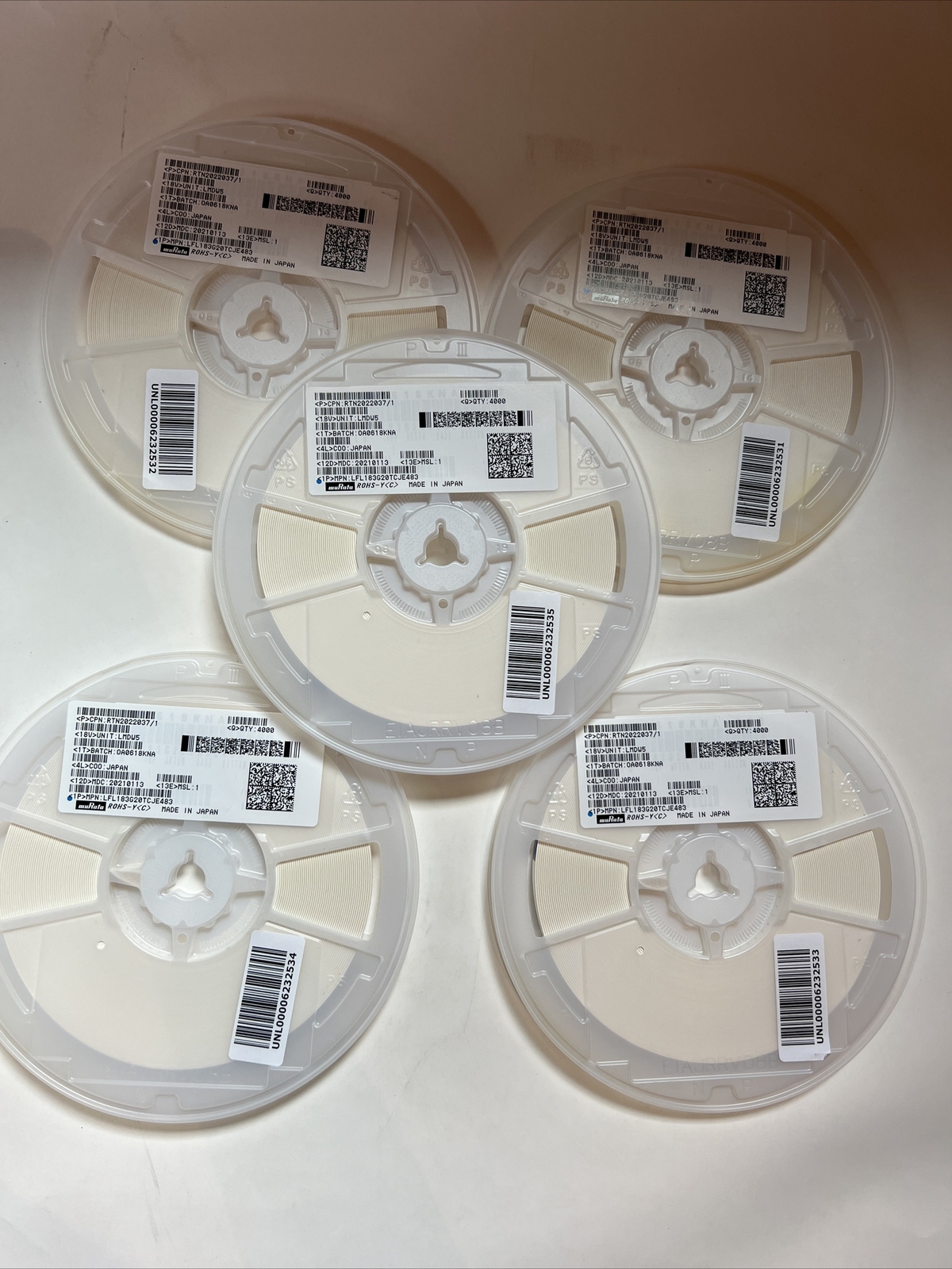 5 MURATA electronics CPN:RTN2022037/1 QTY:4000 Each MPN ...