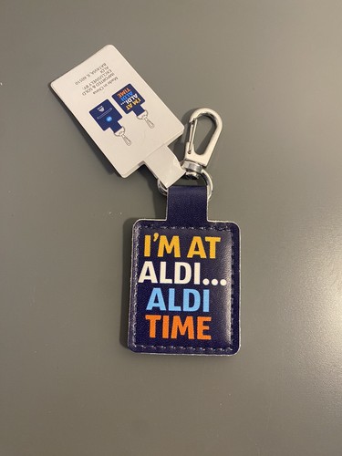 ALDI Quarter Keeper Keychain Coin Holder Collectible w/Clip Typography ...