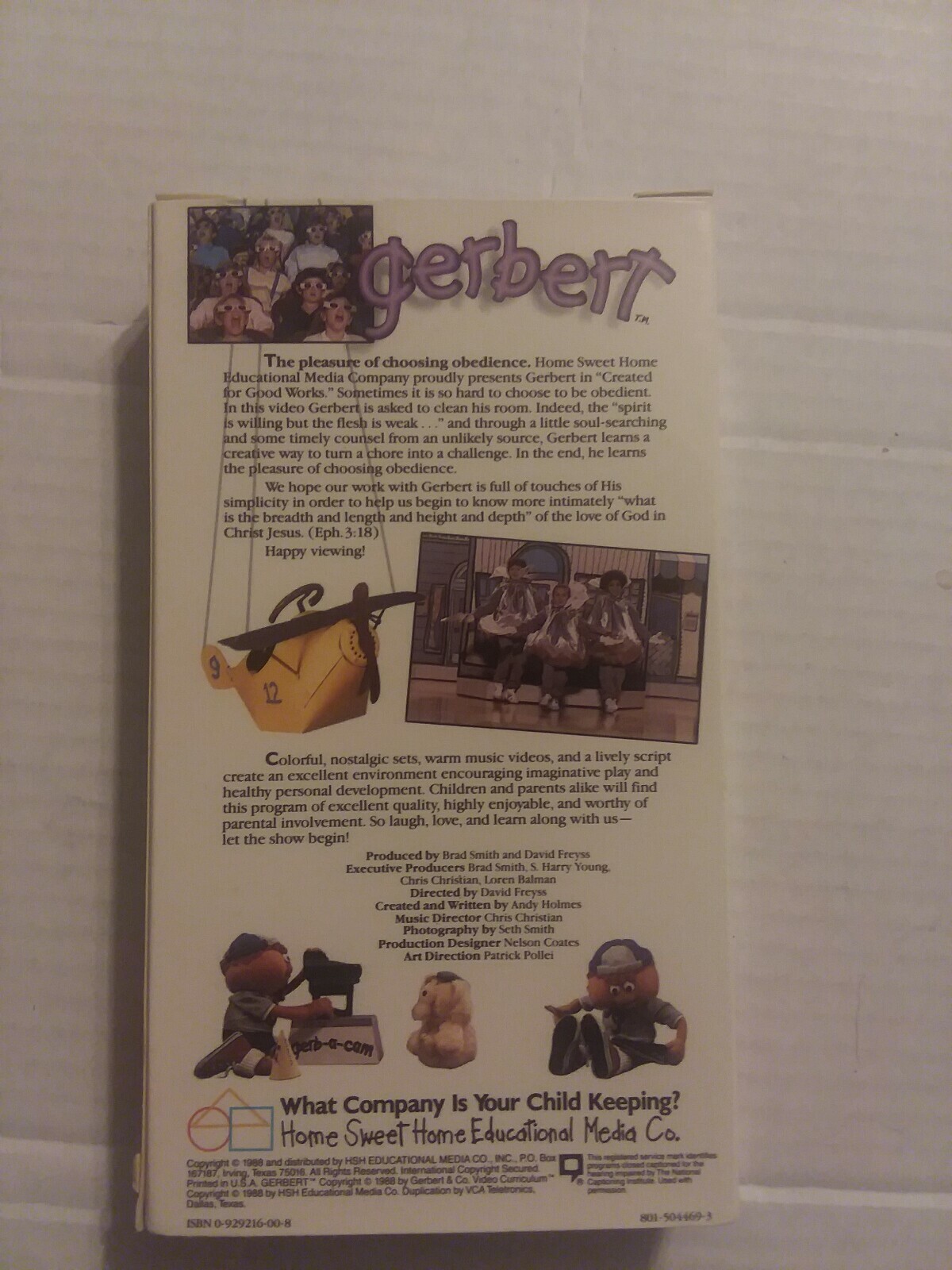 Gerbert in "Created for Good Works" (VHS) Andy Holmes Christian Kids ...
